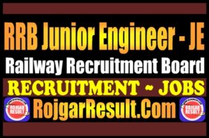 RRB JE Junior Engineer Admit Card 2026 for 2569 Post CEN 05/2025