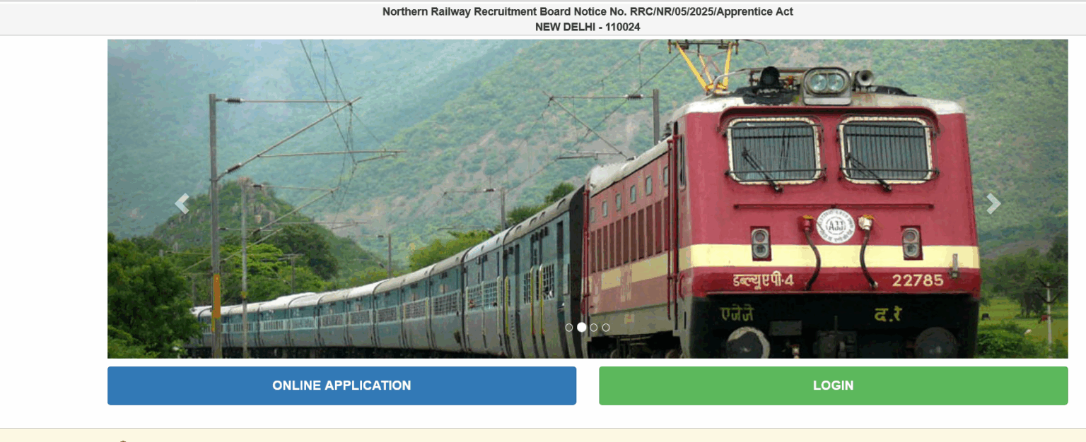 Railway RRC NR Delhi Apprentices Online Form 2025 for 4116 Post